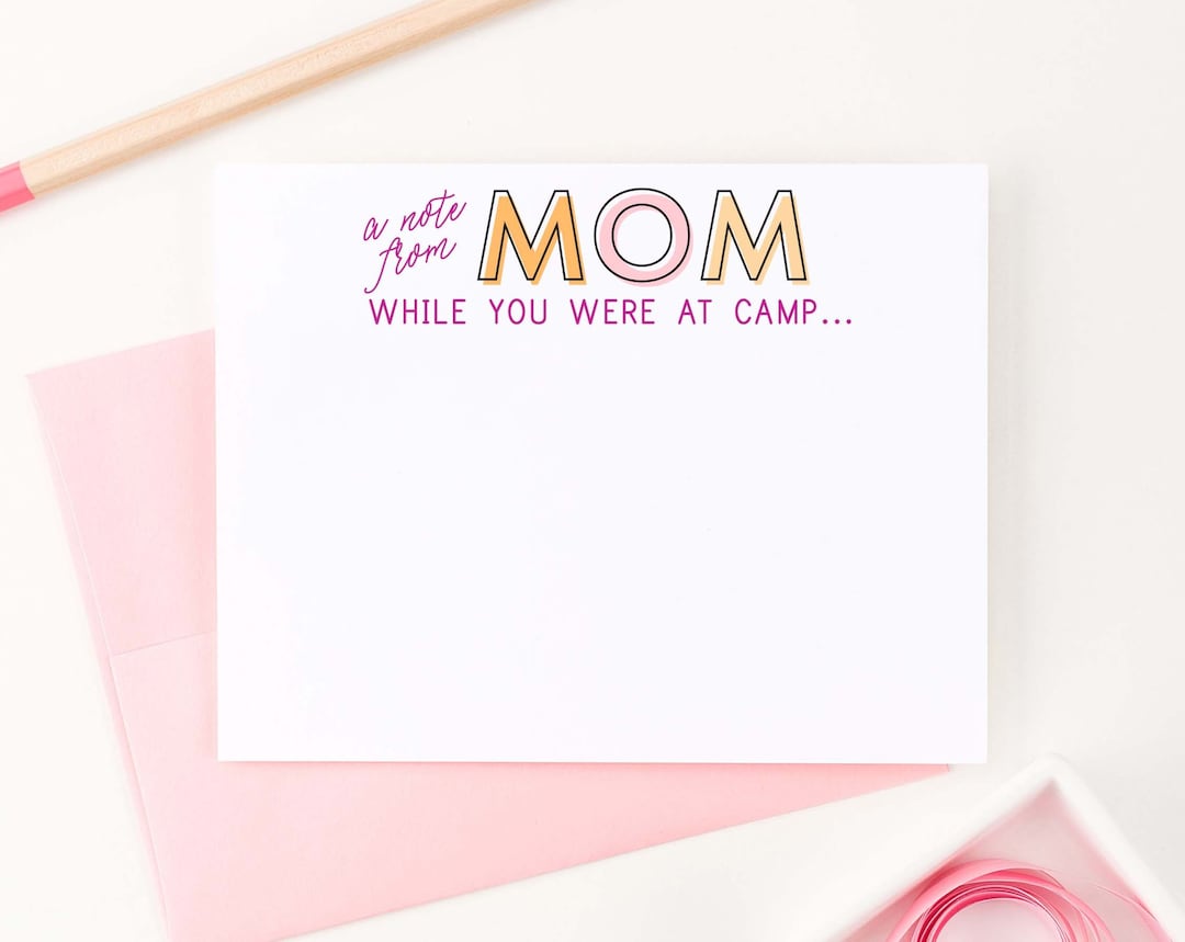 Personalized A Note From Mom Stationery Set, Cute Summer Camp ...