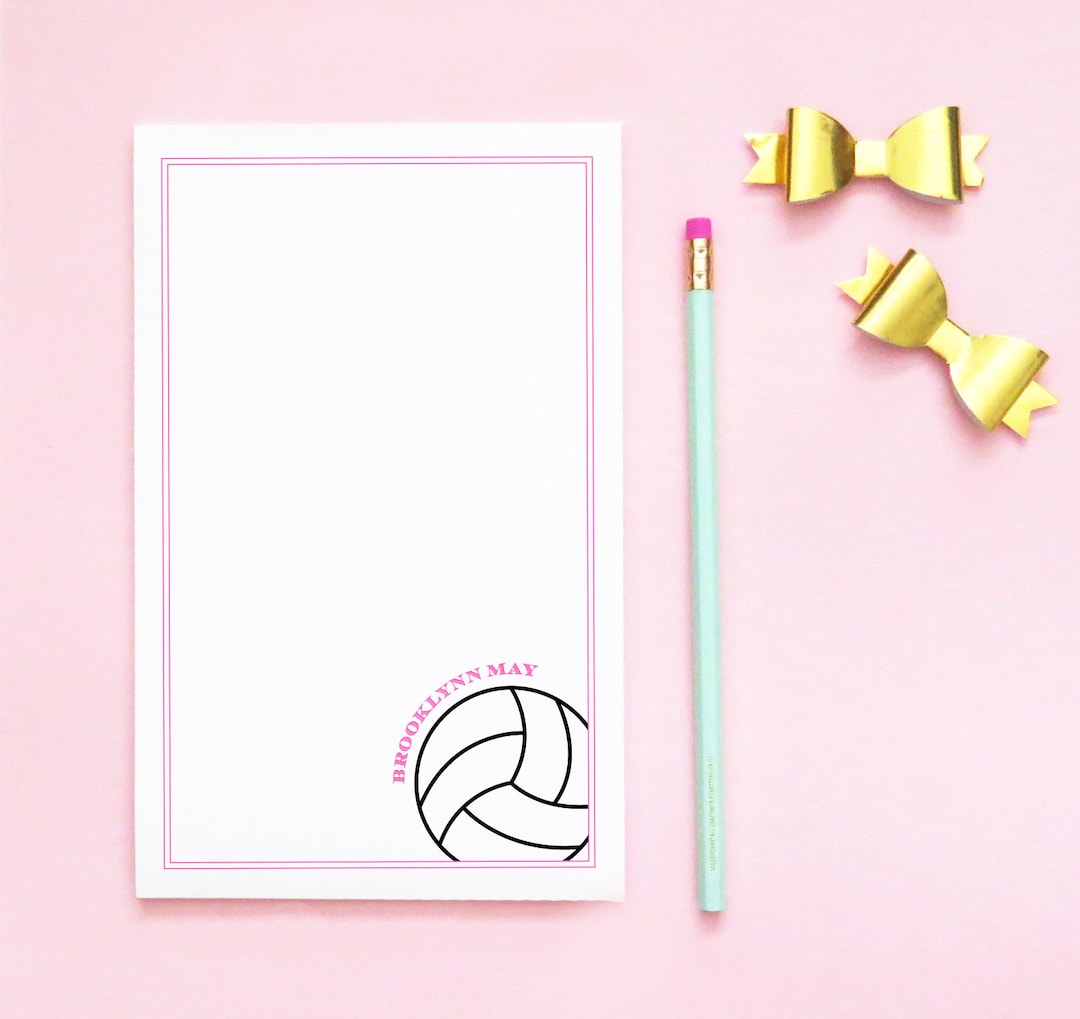 Girls Volleyball Notepads With Lines, Customized Sports Note Pad for ...