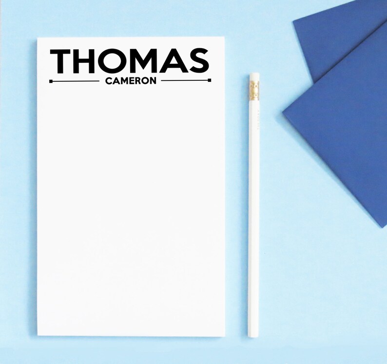 Mens Personalized Modern Notepads Custom Stationary Notepad - Etsy