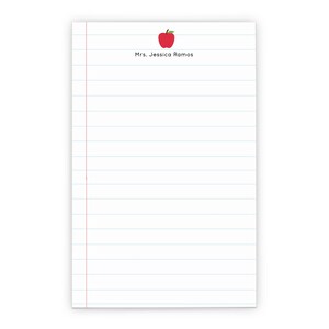 Personalized Teacher Notepad Apple Note Paper for Teachers Customized ...