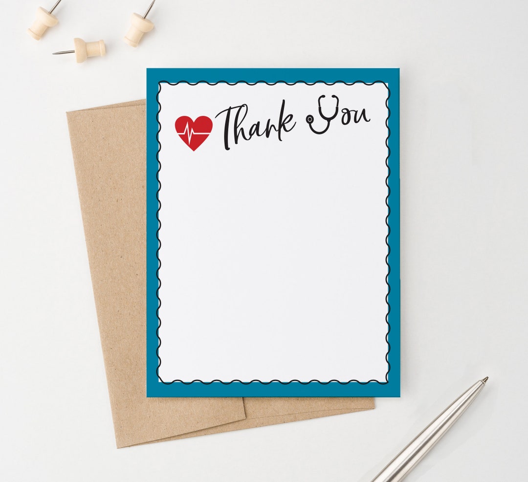 Medical Graduation Thank You Cards for Nurse, Doctor Thank You Note ...