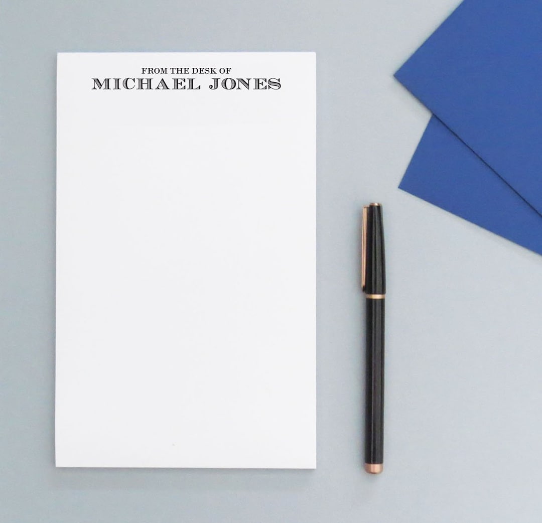 Personalized From the Desk of Notepad, Mens Stationary Personalized ...