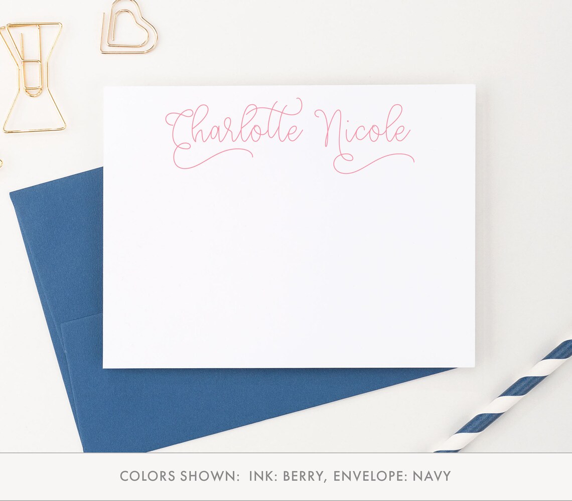 Personalized Stationery Set Calligraphy Personalized note | Etsy