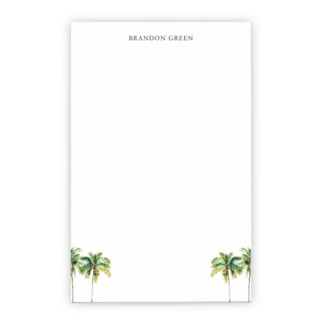 Personalized Note Pads With Name, Palm Tree Stationary Paper for Letter ...