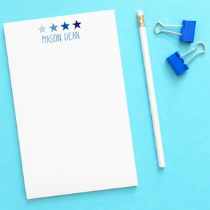 Personalized Star Stationery for Boys Personalized Note Pads With Stars ...