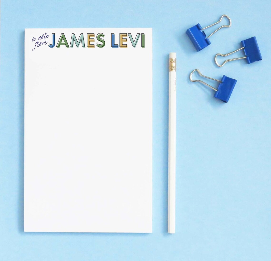 Custom Notepad for Boys, A Note From Stationery Set, Kids Simple Thank ...