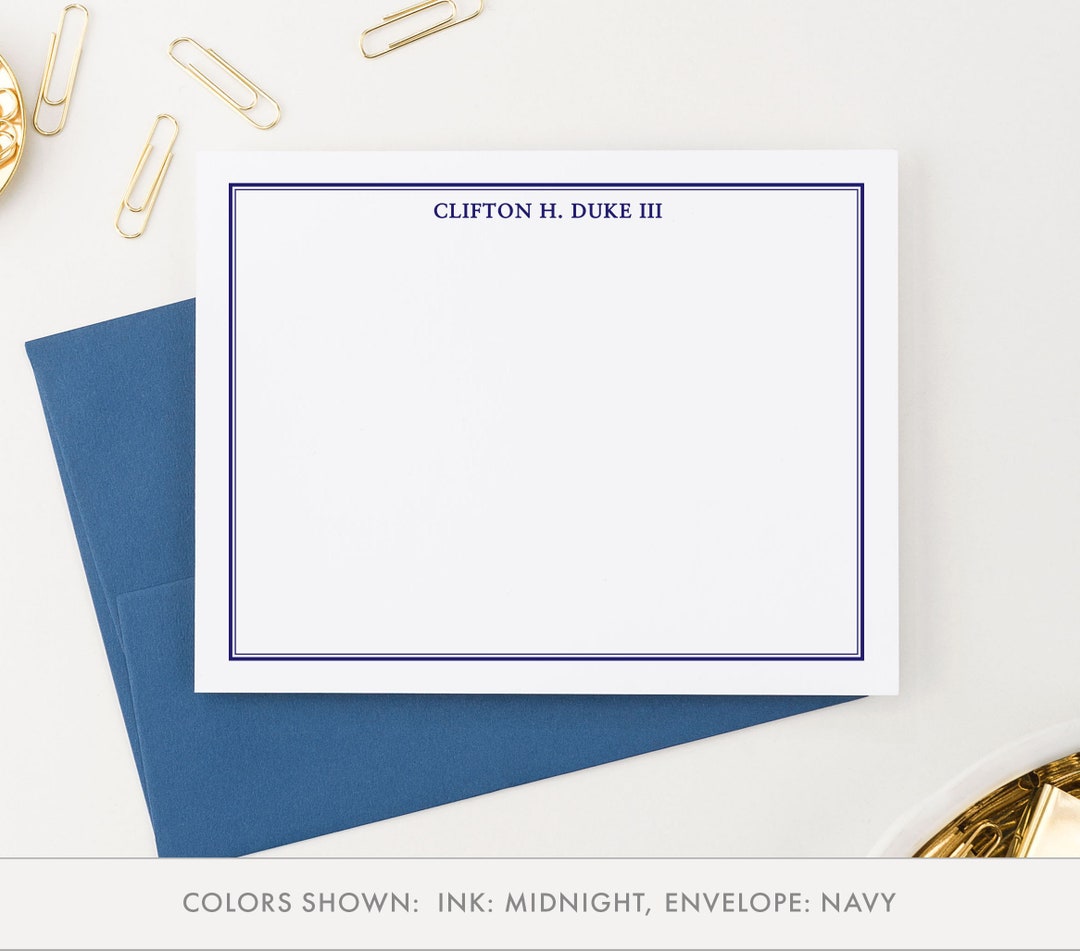 Personalized Stationery for Men, Personalized Correspondence Cards for ...