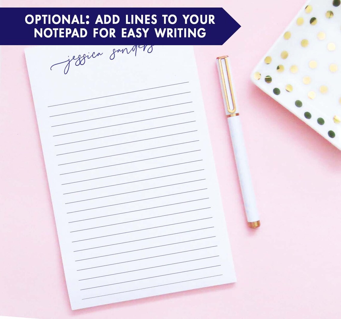 Classic Script Notepad For Women Womens Modern Script Note Etsy