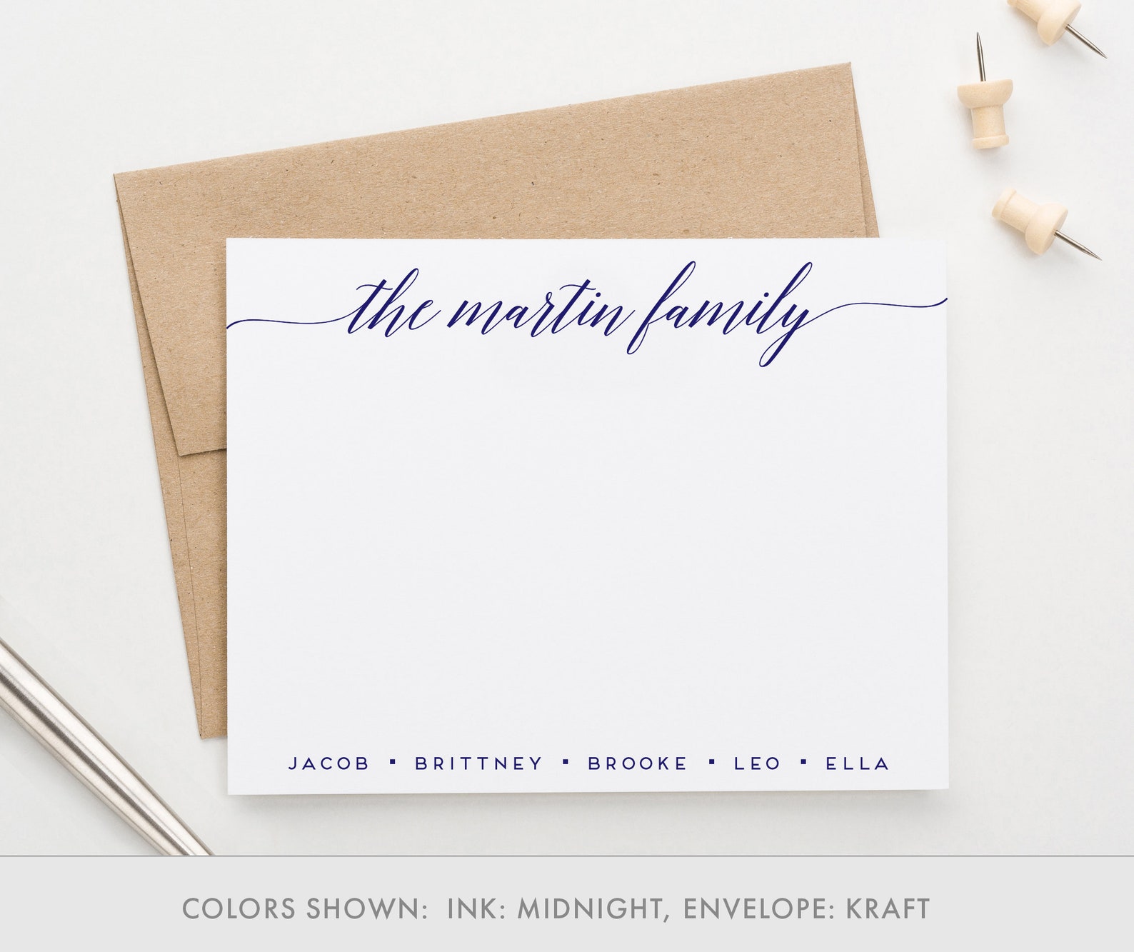 Personalized Family Stationary Set, Custom Family Thank You Cards ...