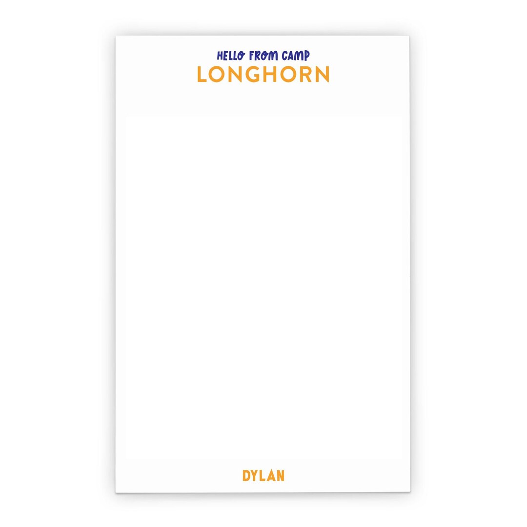 Custom Camp Stationary Paper for Writing Letters, Camping Stationery ...