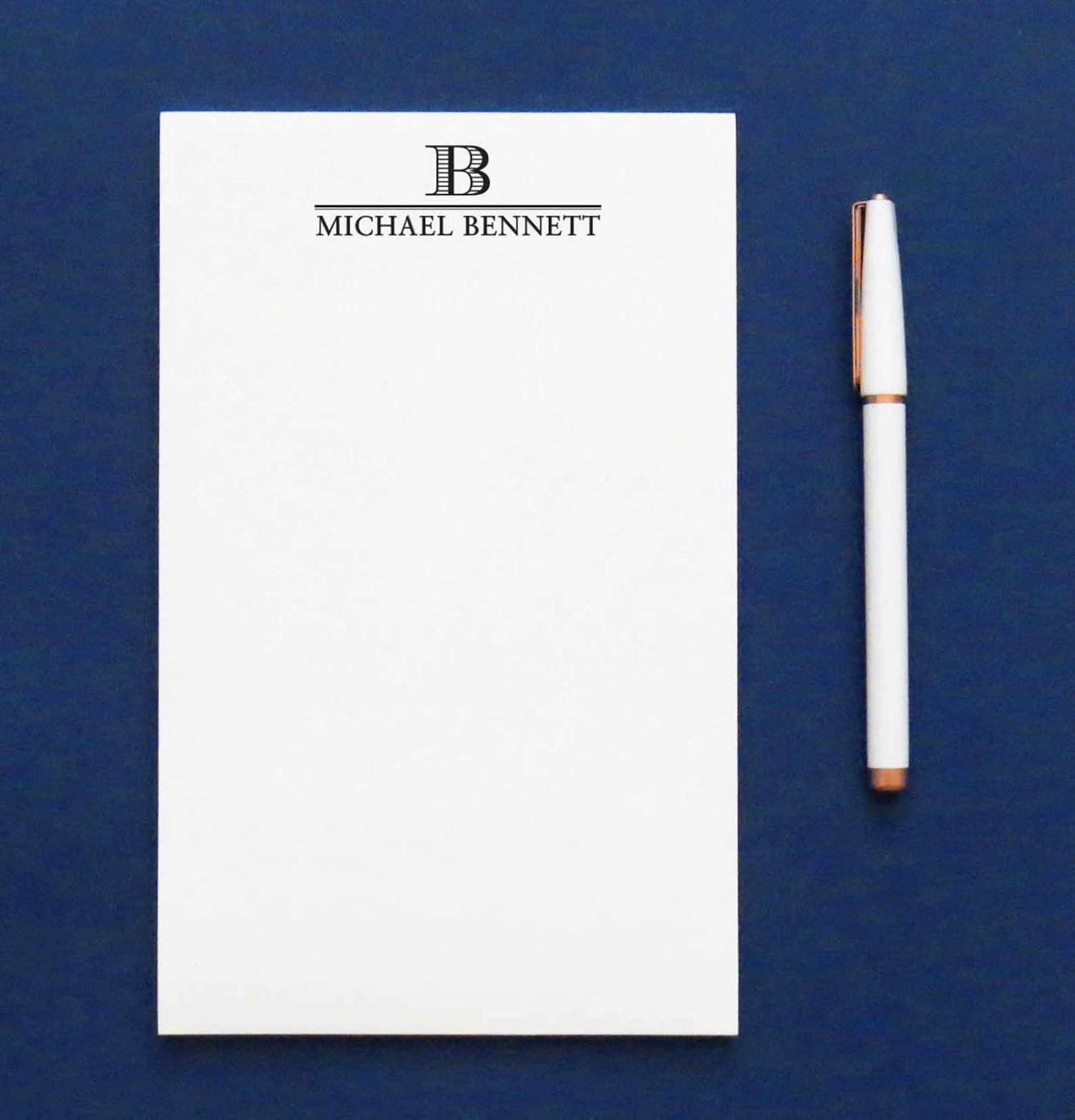 Mens Monogrammed Notepads, Custom Stationary Notepad for Men Customized ...