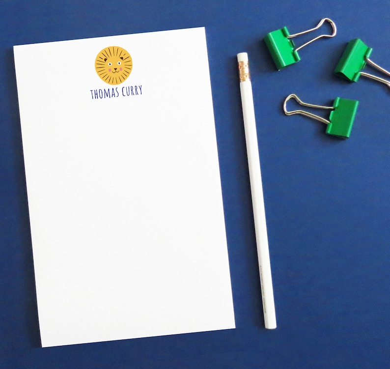 Kids Personalized Lion Notepad Customized Lion Writing Paper - Etsy