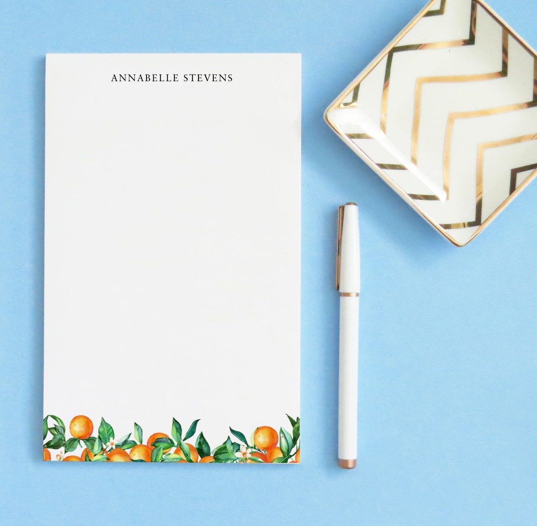 Personalized Note Pads With Name, Watercolor Fruit Stationery Paper ...