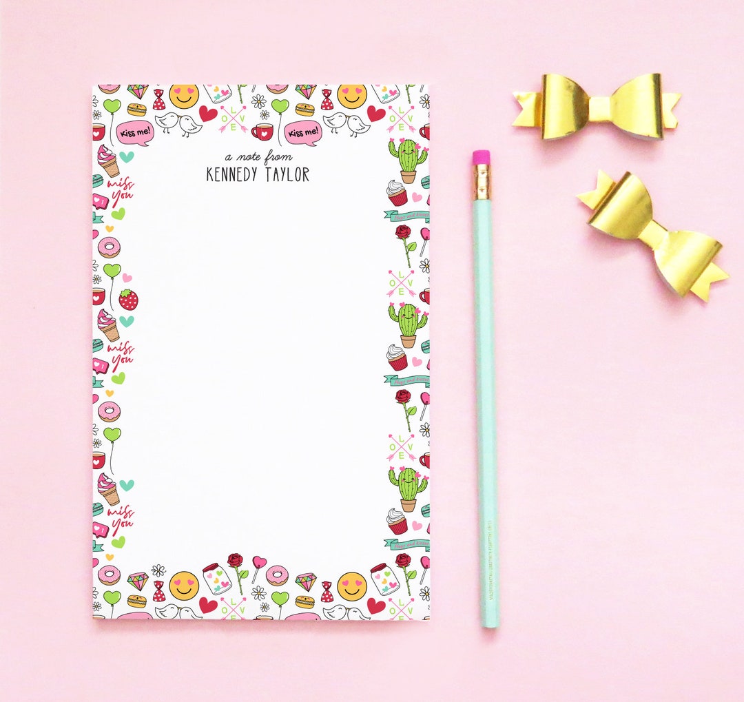 Kids Personalized Notepads, Custom Cactus Notepad, Customized Fun Icons ...