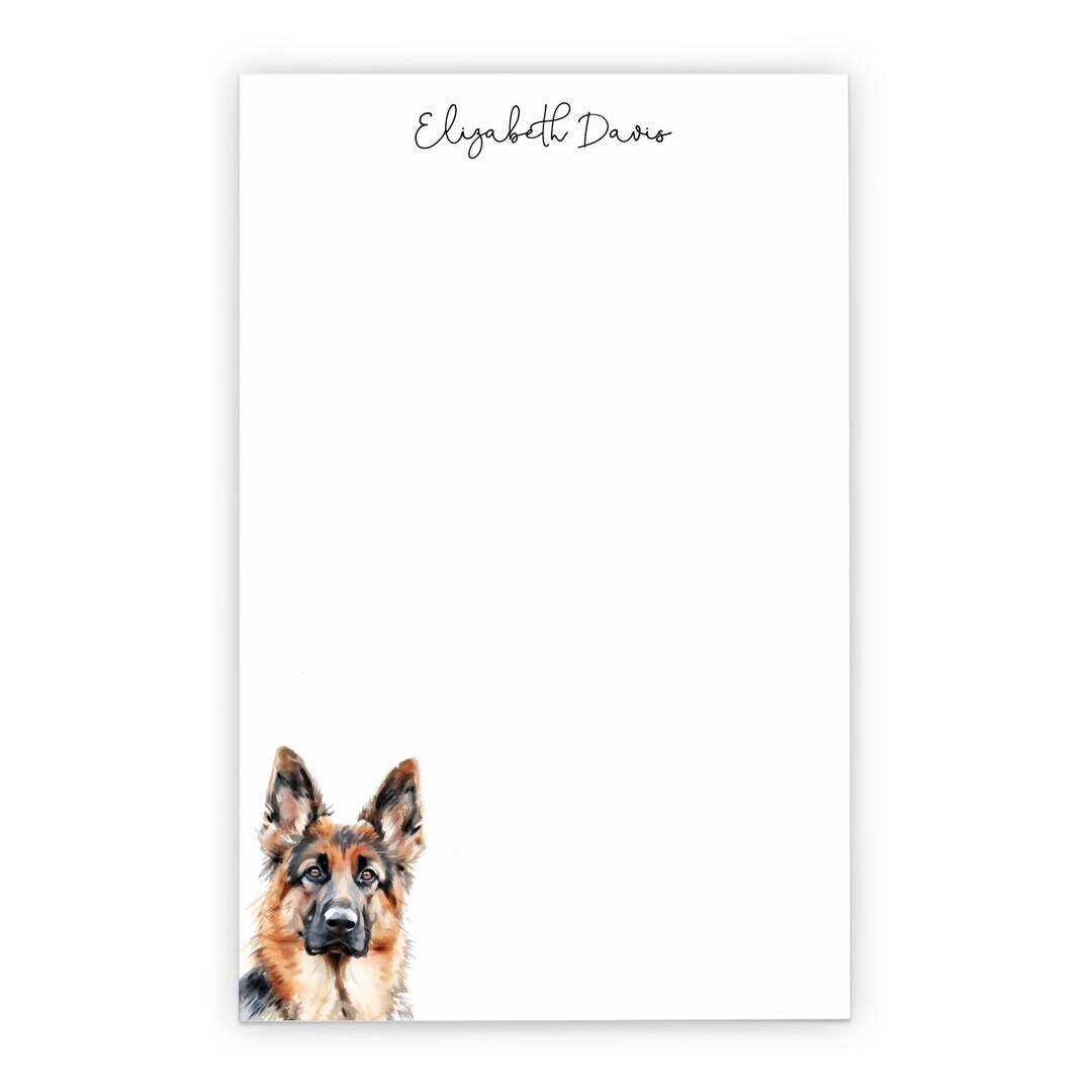 German Shepherd Stationary Notepad With Name, Choose Your Dog Breed ...