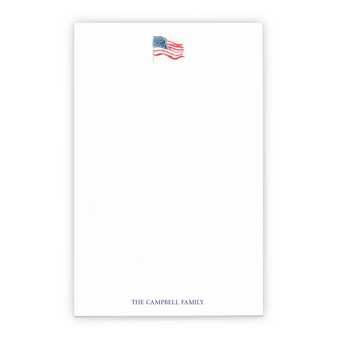 Personalized Family Notepad With Names, American Flag Stationary Paper ...
