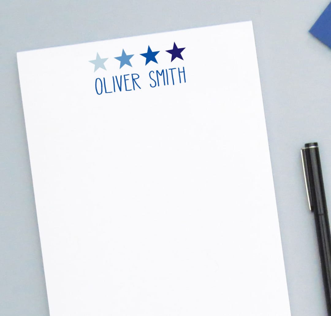 Personalized Star Stationery for Boys Personalized Note Pads With Stars ...