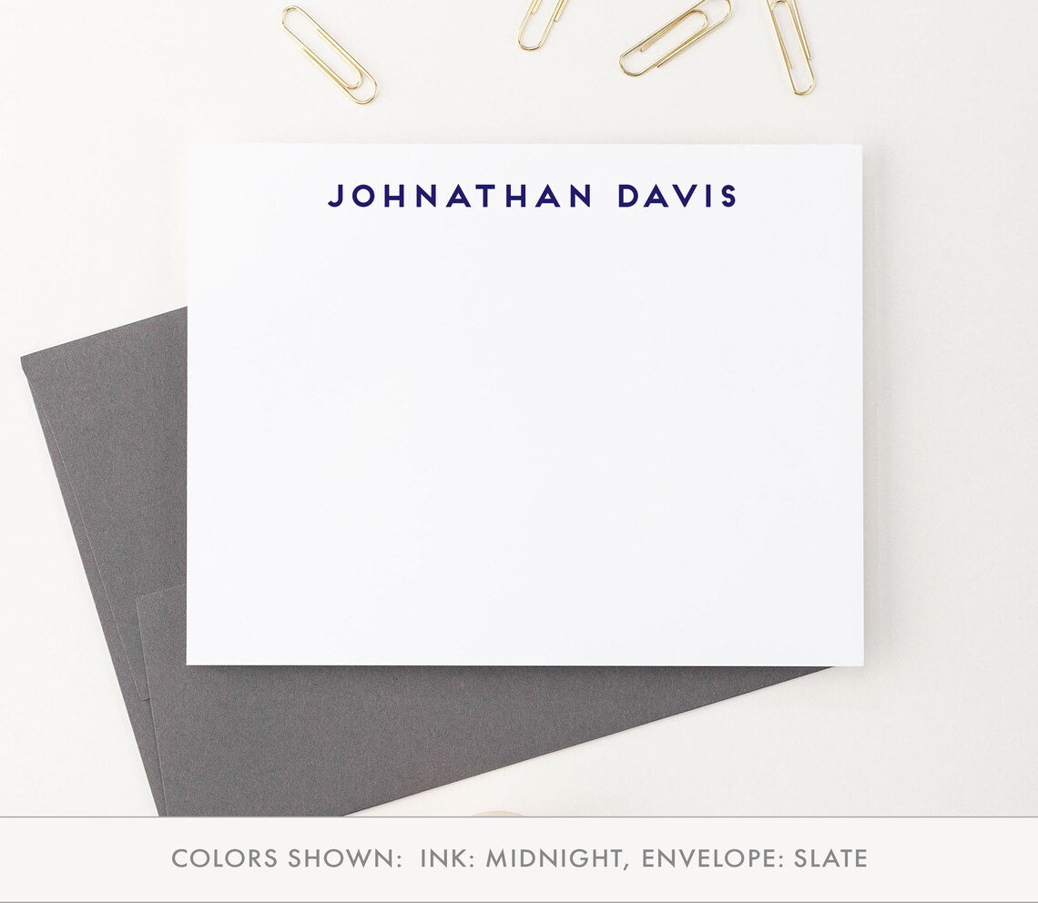Personalized Stationery for Men Personalized Note Cards Men - Etsy
