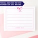 Personalized Girls Stationary Cards and Envelopes, Flat Pink Bow ...