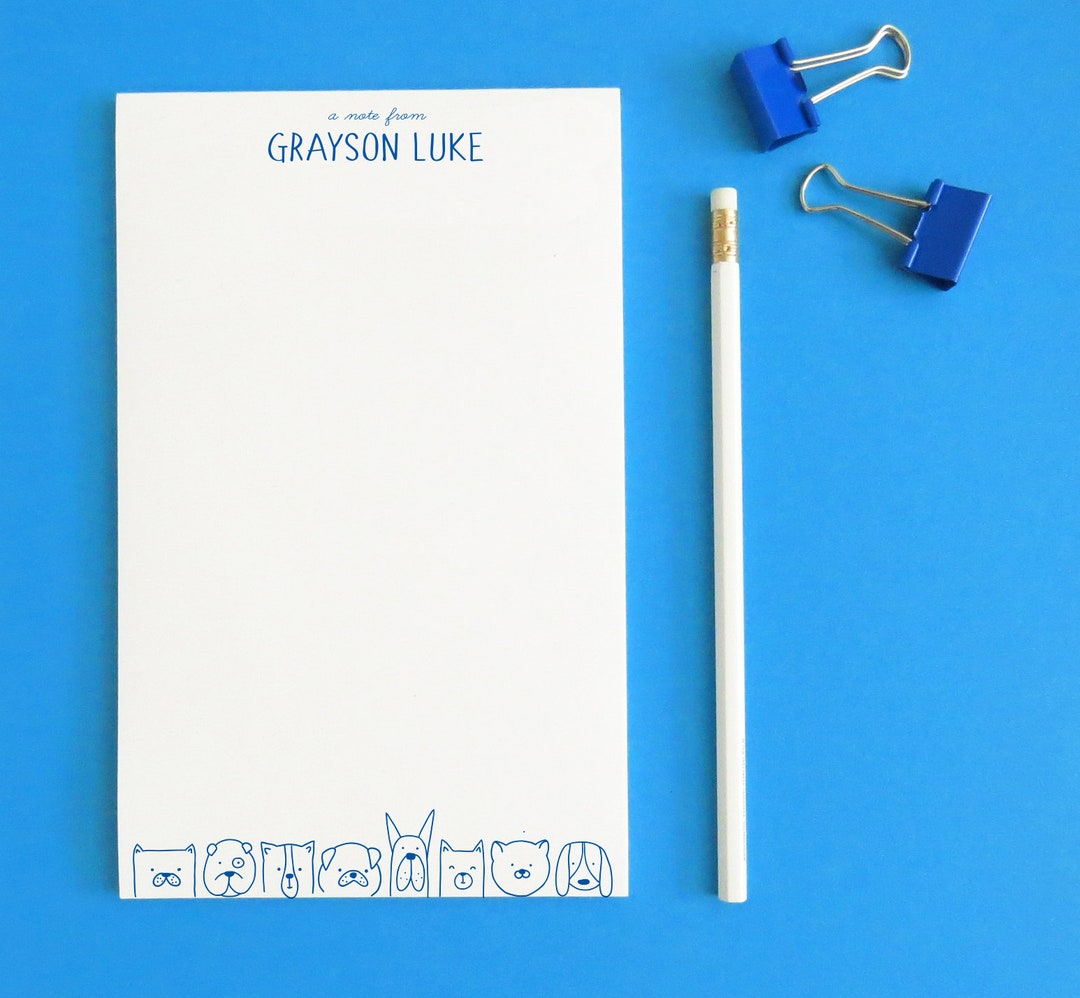 Personalized Dog Notepad, Dog Note Pad, Personalized Dog Stationary ...