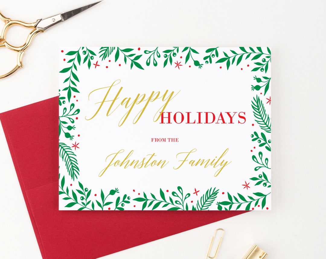 Personalized Holiday Family Cards, Elegant Family Christmas Cards ...