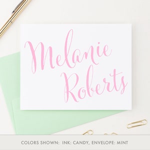 Calligraphy Notecard for Adult, Personalized Thank You Cards for Women ...
