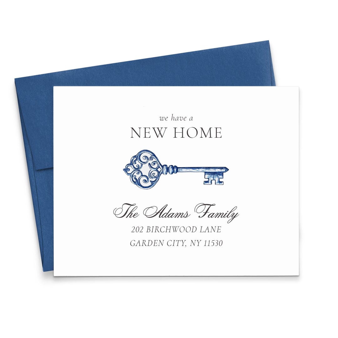Classic New Home Announcements Cards With Envelopes, FLAT Custom Change ...