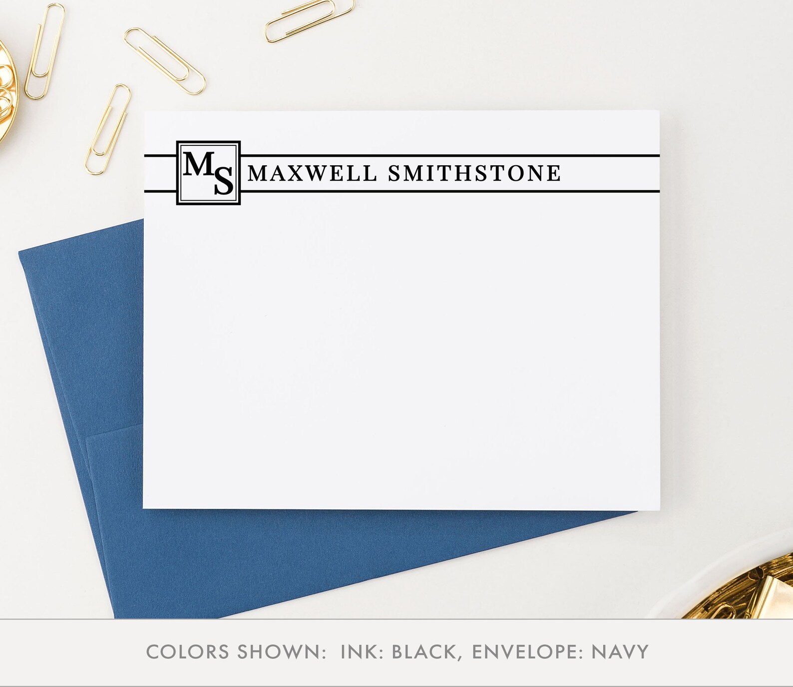 Personalized Monogram Stationery For Men Personalized Note | Etsy