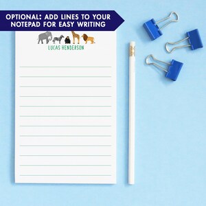 Zoo Animals Notepad for Kids Zoo Stationary With Animals, Lined ...