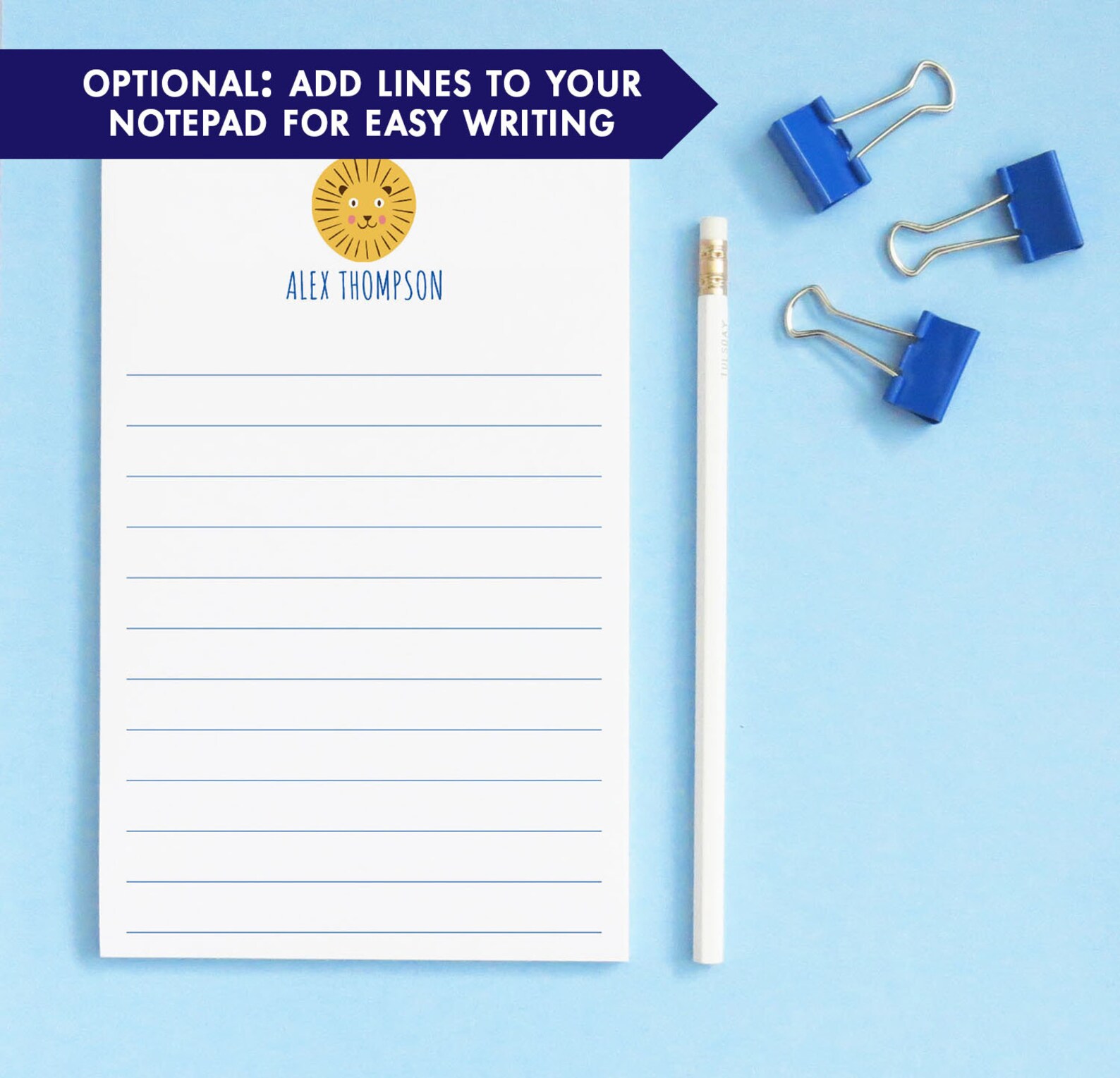 Kids Personalized Lion Notepad Customized Lion Writing Paper - Etsy