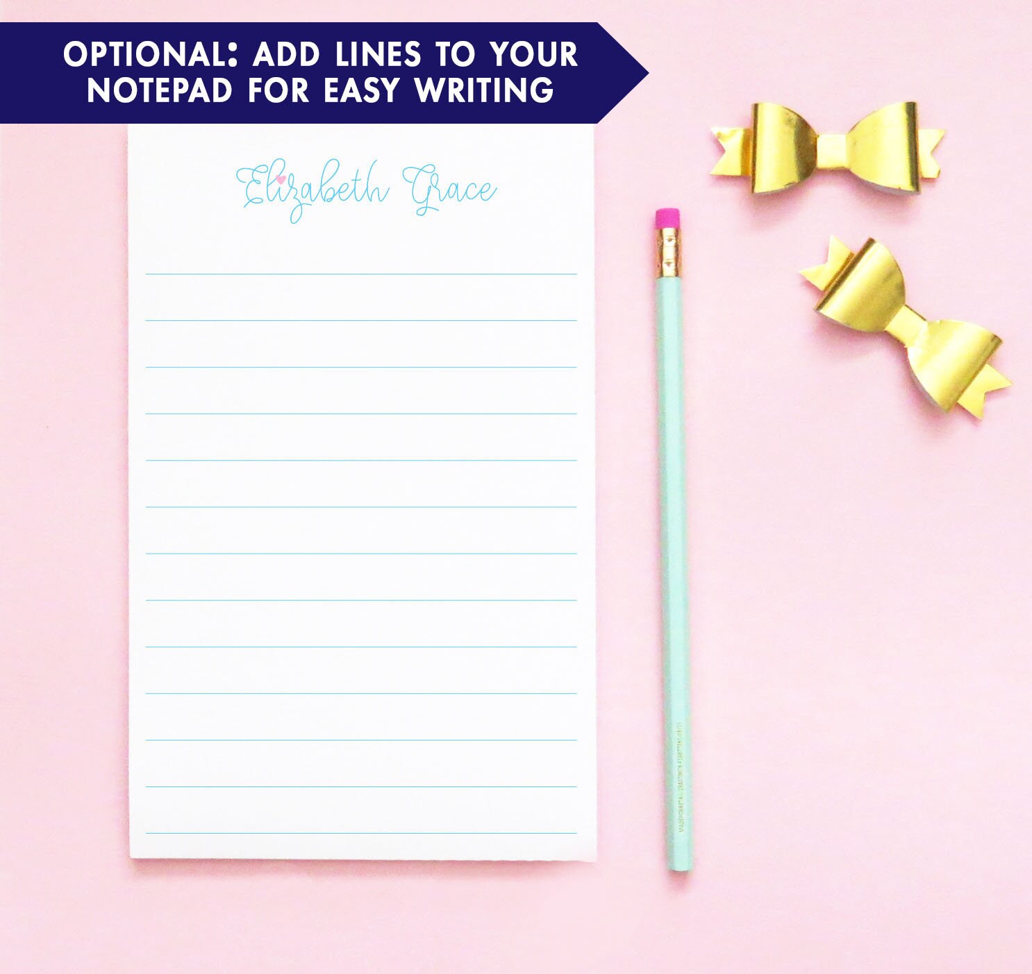Girls Customized Notepads, Personalized Writing Paper Stationary for ...