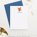 Personalized Fox Stationary for Kids, Forest Animals Thank You Cards ...