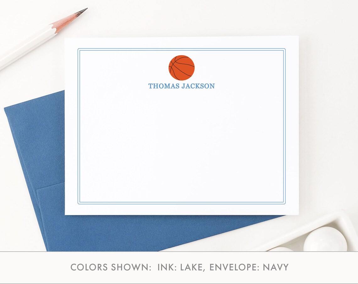 Basketball Stationery Set for Boys // Personalized Stationery | Etsy