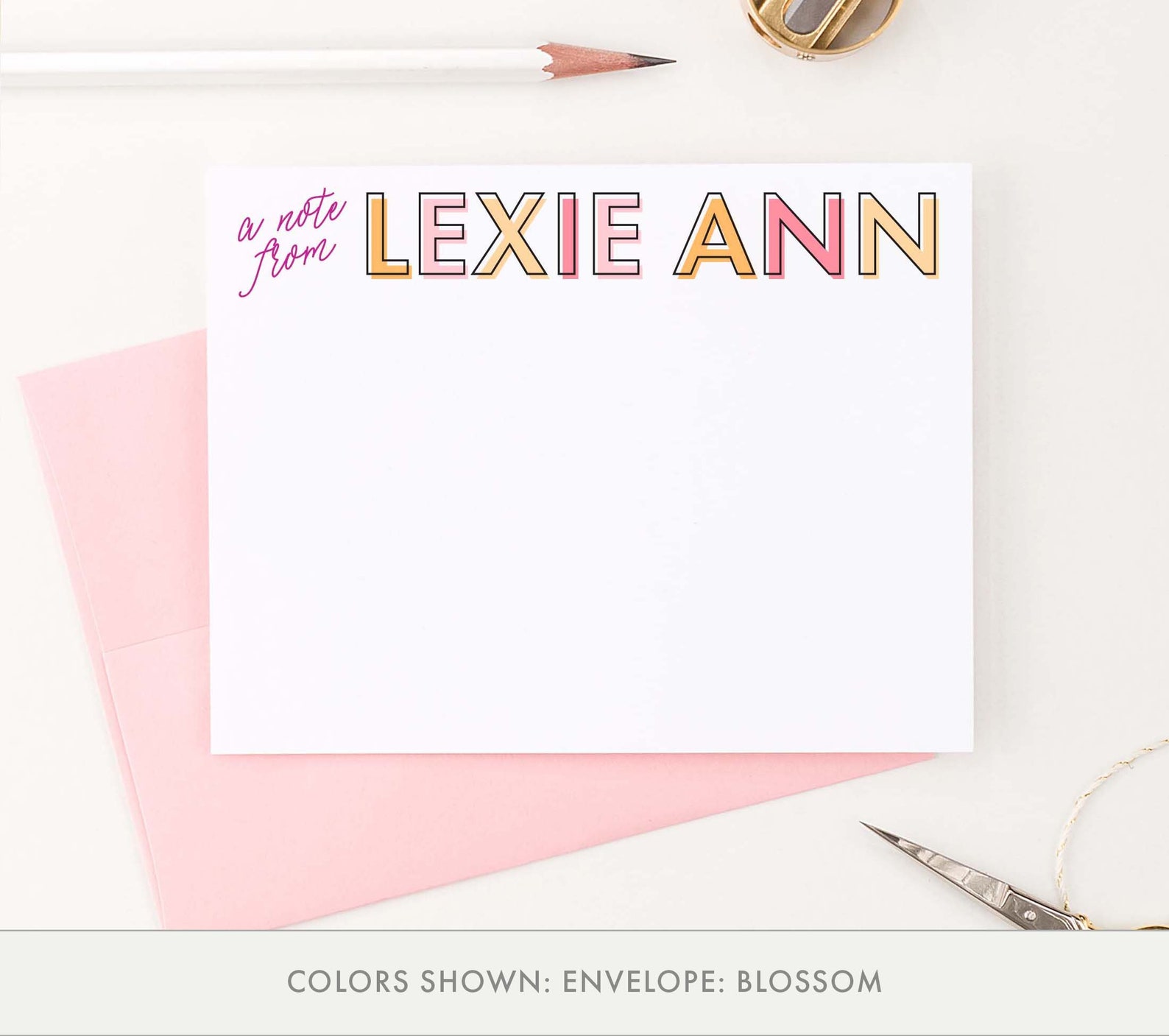 Cute Stationery Set for Girls Simple Note Cards Personalized - Etsy