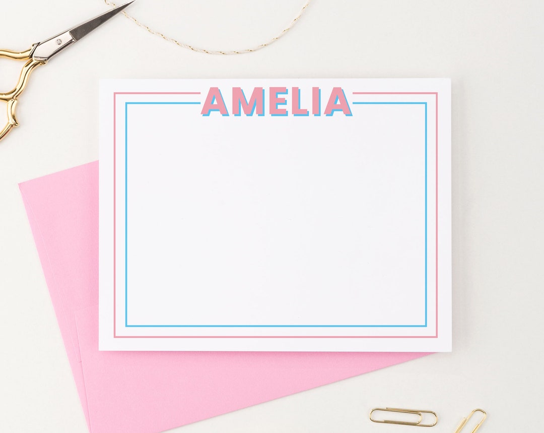 Personalized Stationery Sets for Letter Writing, Flat Note Cards With ...
