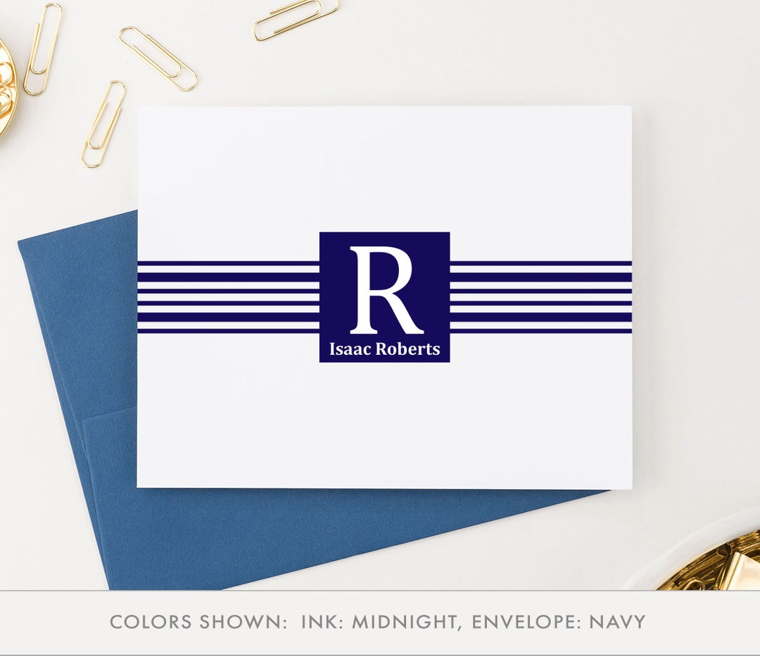 Mens Custom Thank You Cards Folded, Personalized Thank You Cards for ...