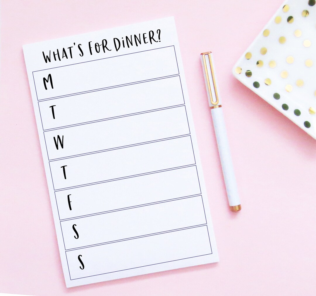 What's for Dinner Notepad, Weekly Menu for Family Meal Prep for the ...