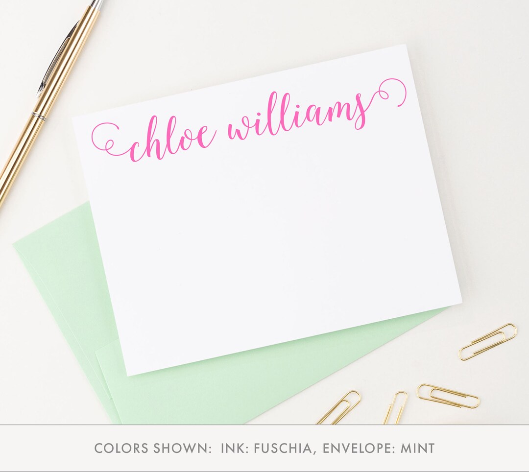 Personalized Stationery Set, Calligraphy, Personalized Note Cards ...