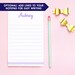 Personalized Notepads for Kids Customized Letter Paper Set, Girls ...