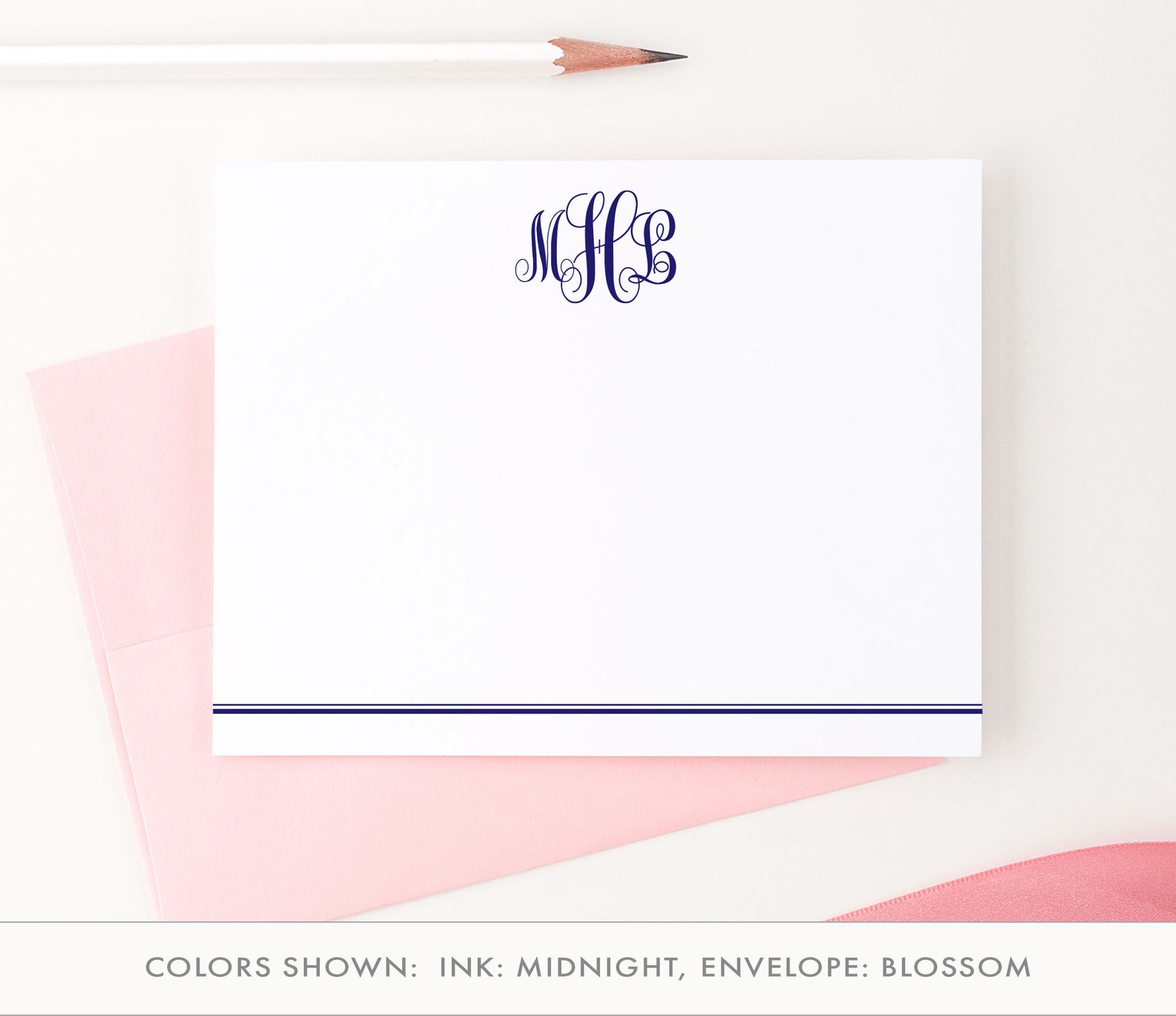 Womens Monogrammed Stationery Mens Monogram Stationary | Etsy