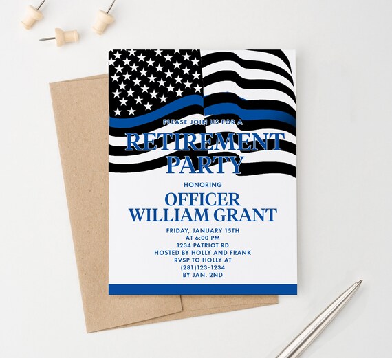 Police Retirement Invitations Police Retirement Law Enforcement