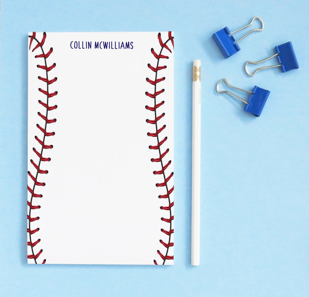 Baseball Notepad for Boys Personalized Stationery Set, Sports Custom ...