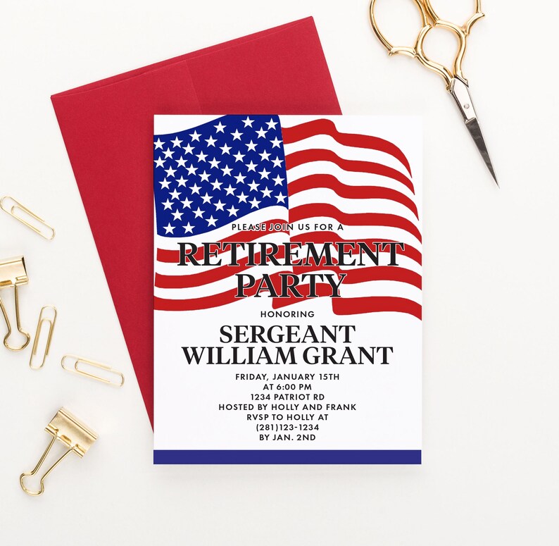 Military Retirement Party Invitations for Men Military - Etsy
