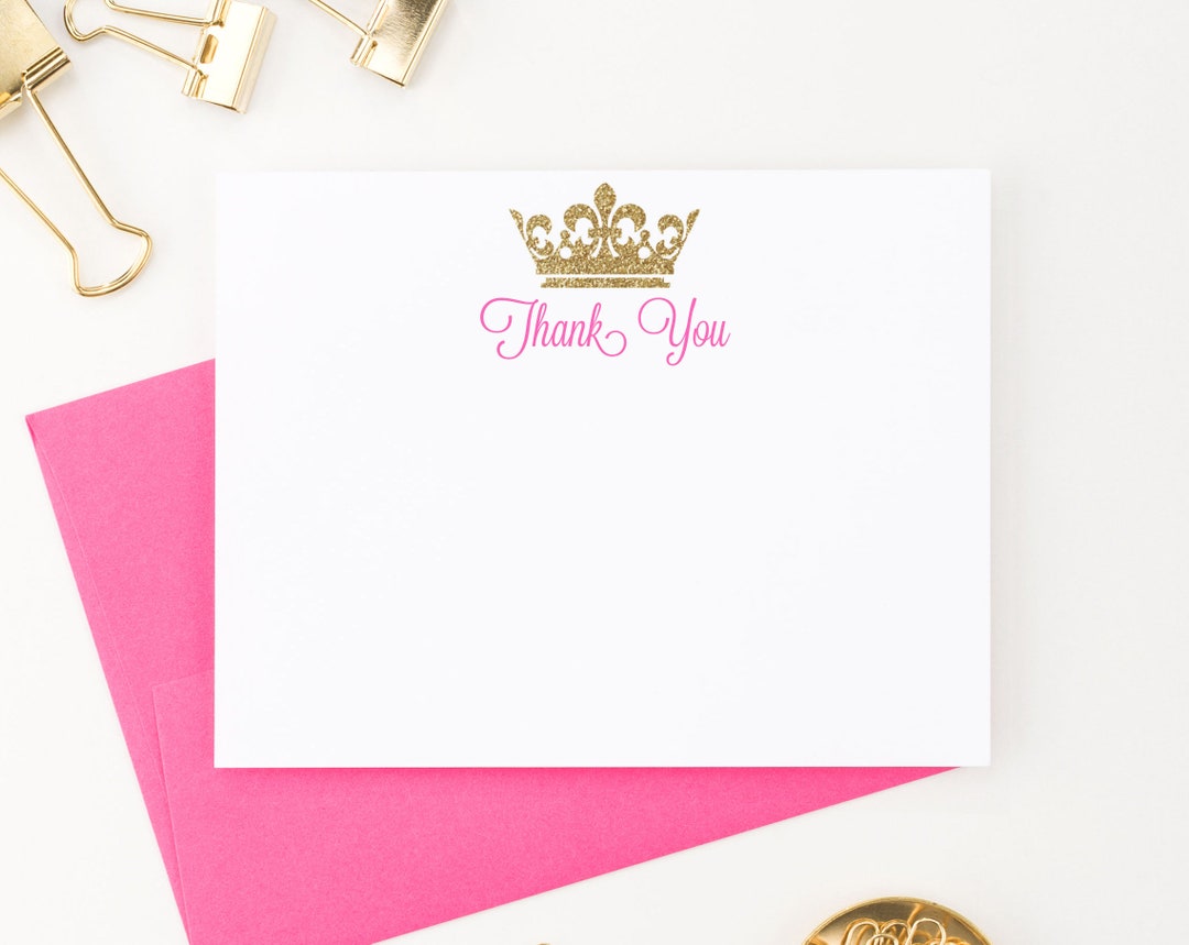 Princess Thank You Cards for Girls Thank You Notes, Baby Shower Thank ...