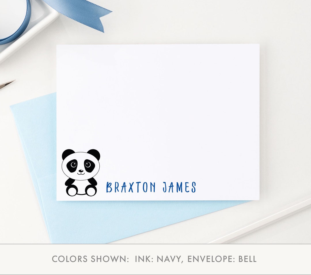 Personalized Panda Baby Thank You Cards, Panda Stationery Set for Boys ...