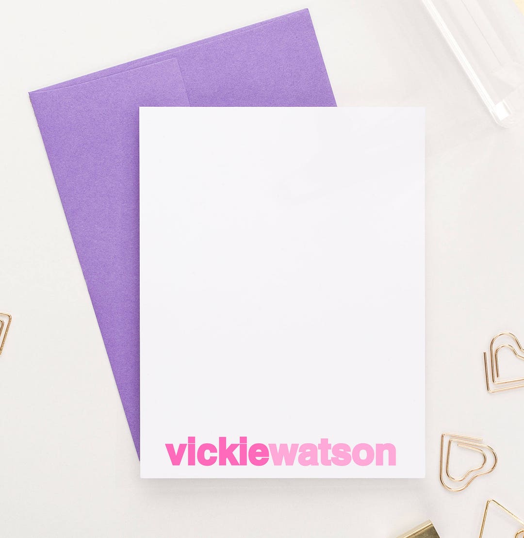 Personalized Stationery Set, Simple Stationery Set, Custom Stationery ...