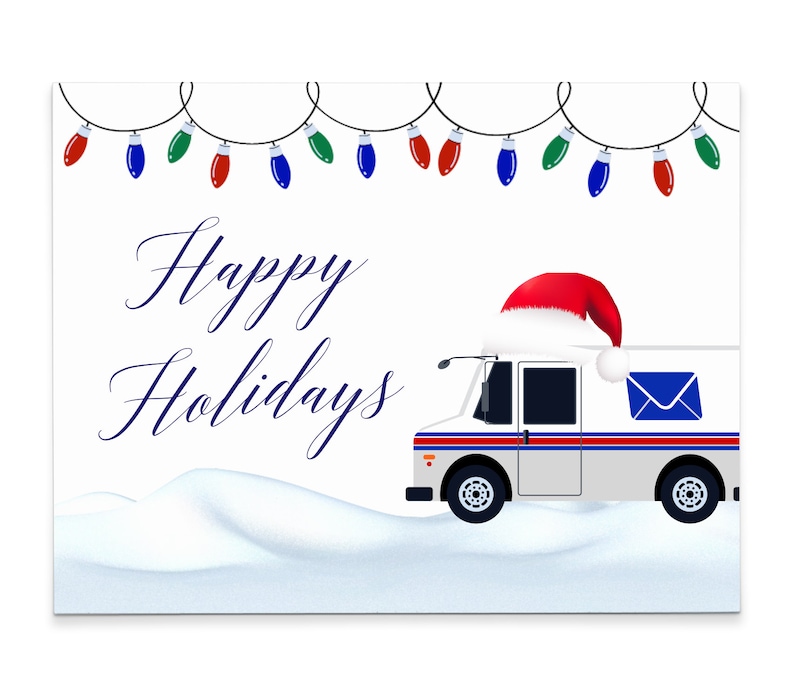 Cute Mailman Thank You Cards Holiday Postal Thank You Cards - Etsy