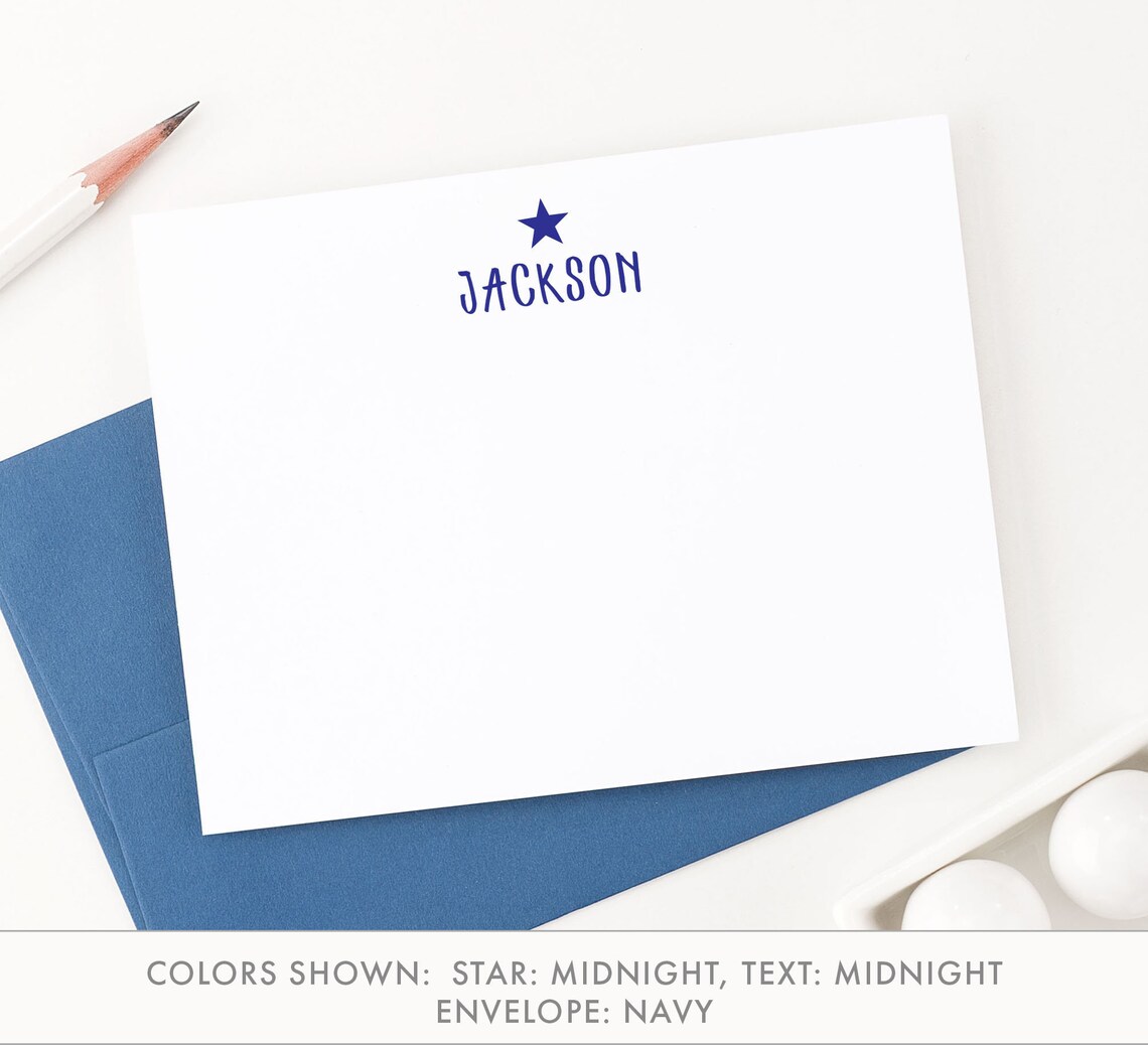 Personalized Star Stationery for Boys Stationary for Boys Personalized ...