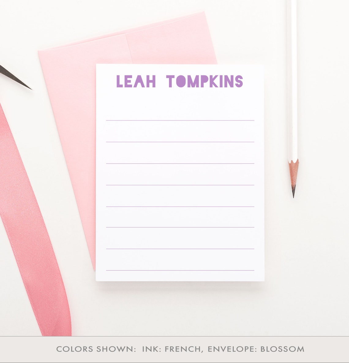 Personalized Lined Stationery for Girls, Personalized Stationary for ...