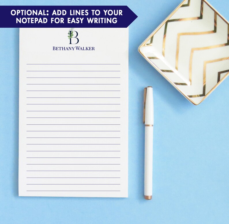 Adult Personalized Notepad Monogram Initial Notepad - Etsy